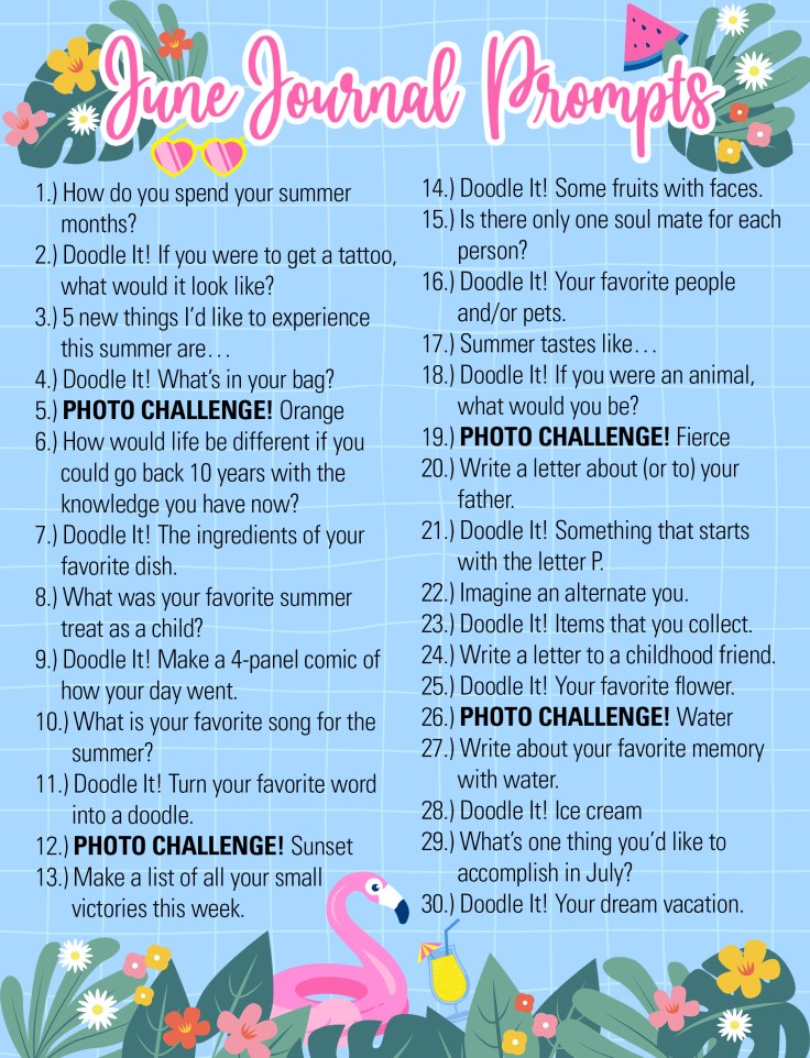 June 2021 Journal Prompts – i IMAGINE (blank)