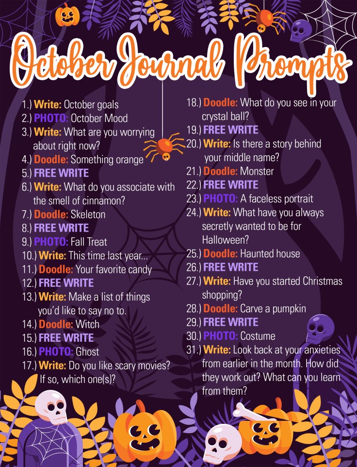 October 2021 Journal Prompts – i IMAGINE (blank)